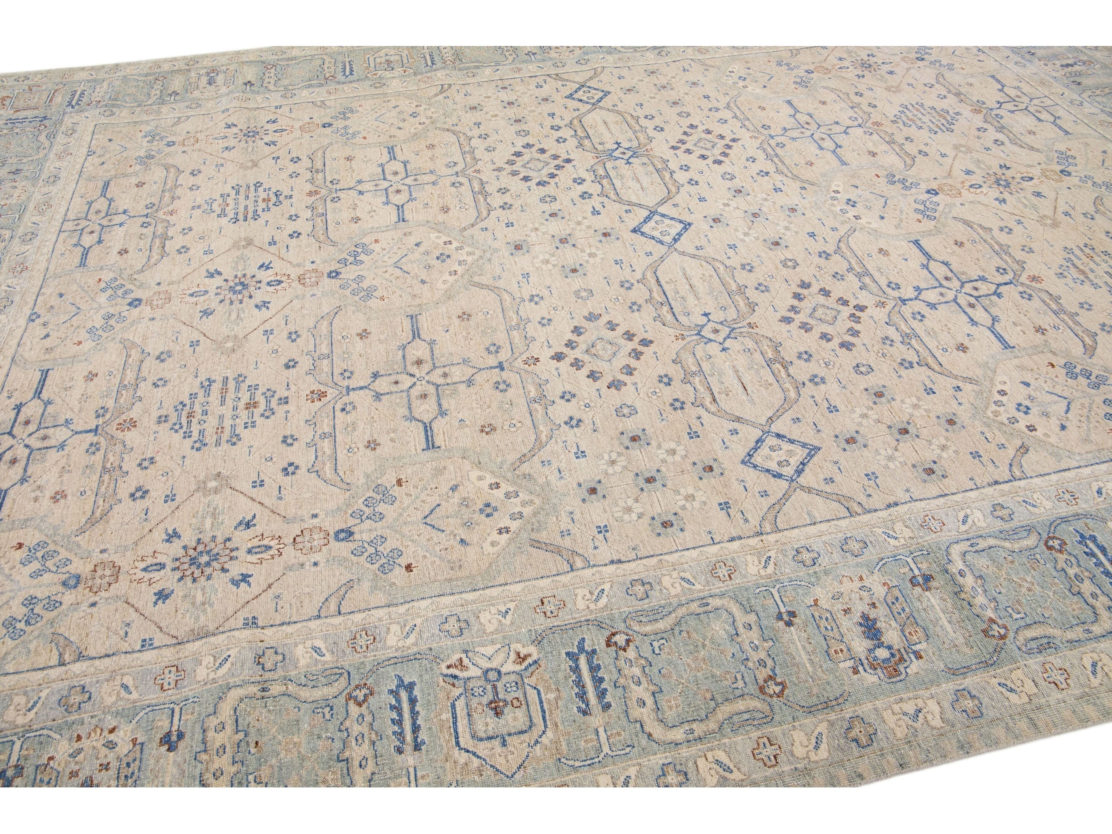 Modern Indian Wool Rug 10 X 14