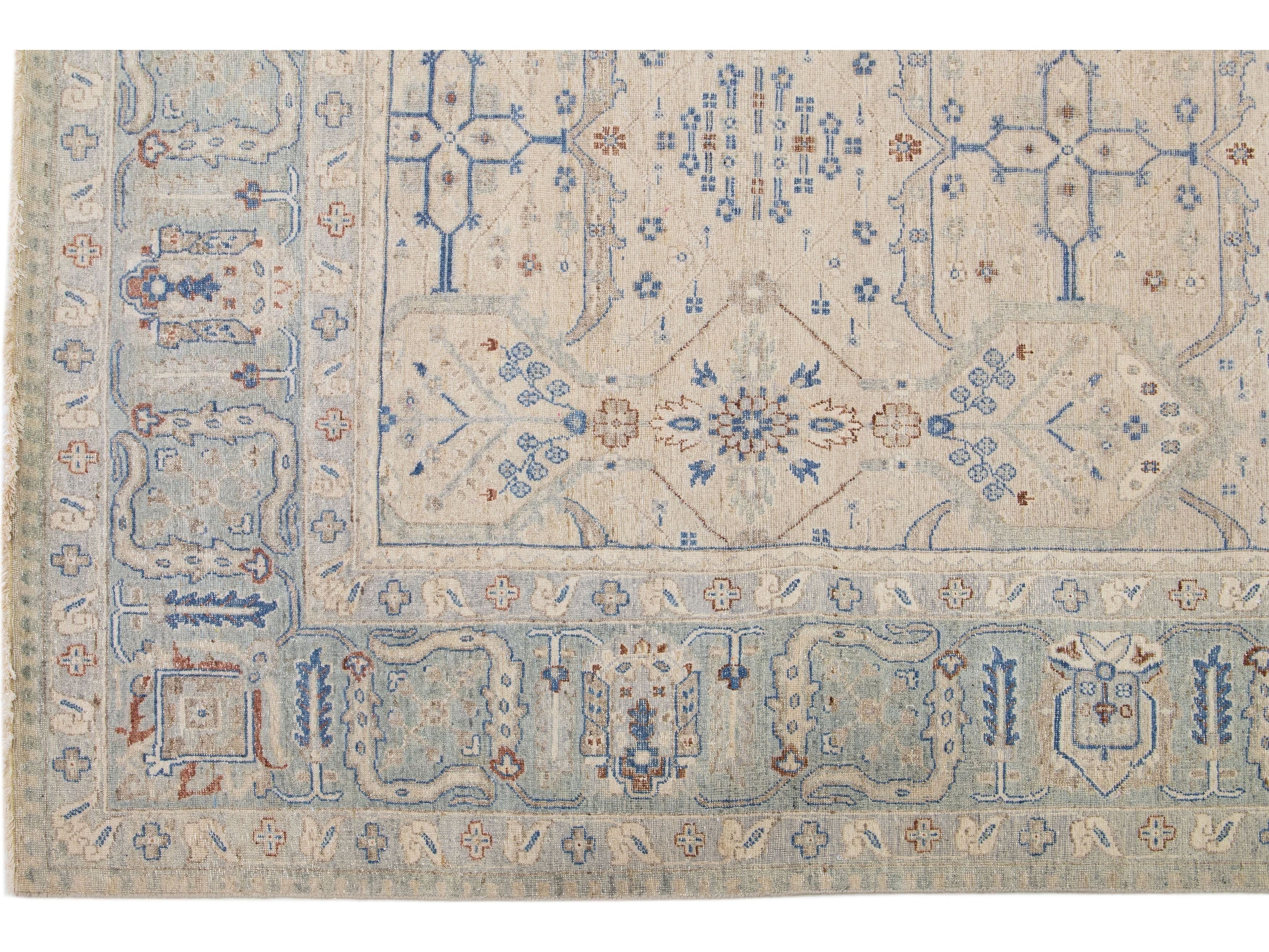 Modern Indian Wool Rug 10 X 14
